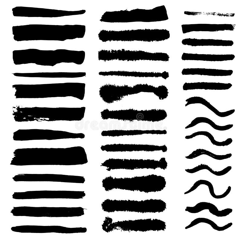 Brush Strokes for Text Fields. Vector Brush Set. Dirty Banner Texture ...
