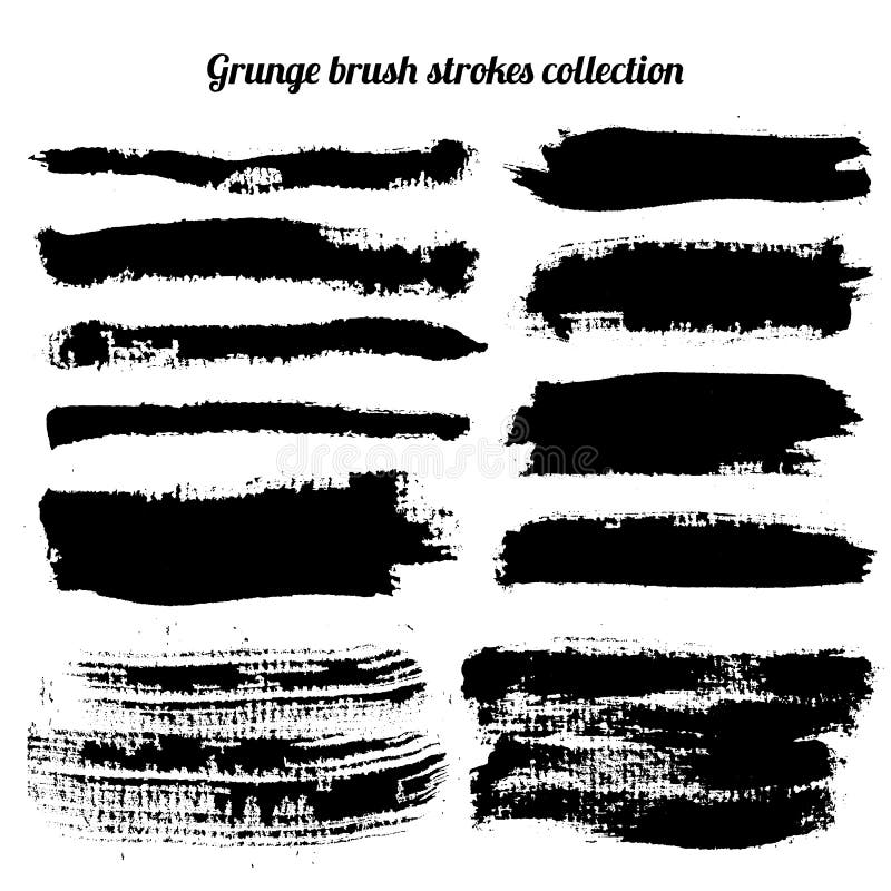 Brush Strokes. Vector Paintbrush Set. Grunge Design Elements. Rectangle ...