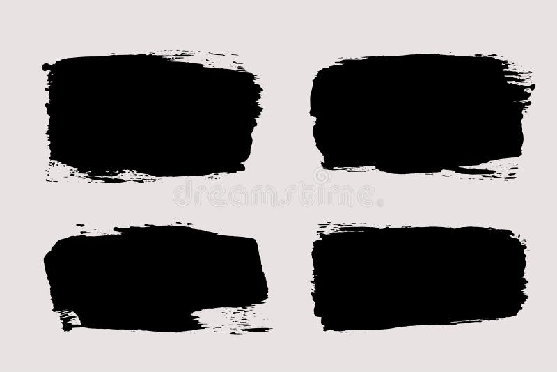 Brush Strokes Vector. Painted Line and Rectangle Stock Illustration ...