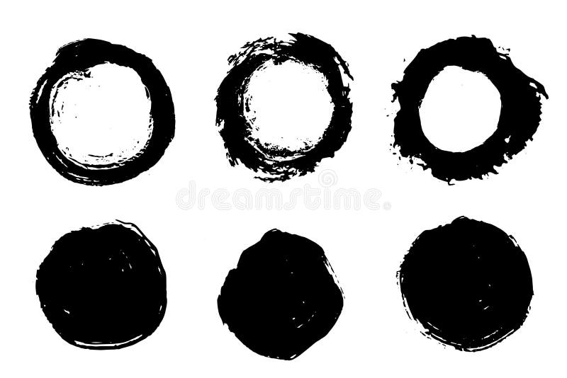 Brush Strokes Vector. Set of Round Text Boxes and Frames Stock Vector ...
