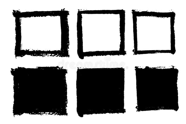 Brush Strokes Vector. Set of Square Text Boxes and Frames Stock Vector ...