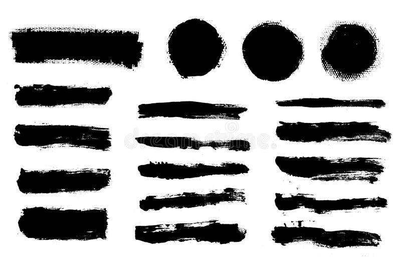 Brush Strokes Vector. Painted Rectangles, Round, Long and Diagonal ...