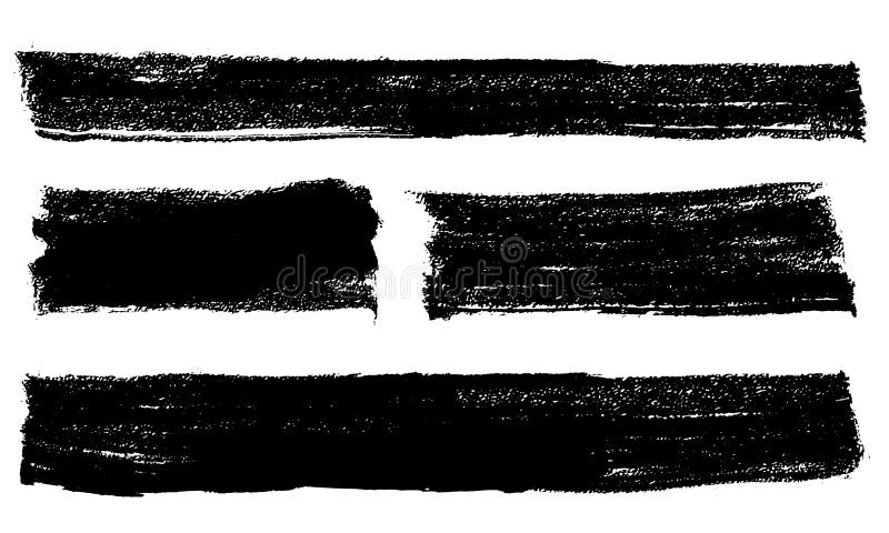 Brush Strokes Vector. Rectangular Painted Objects Stock Vector ...