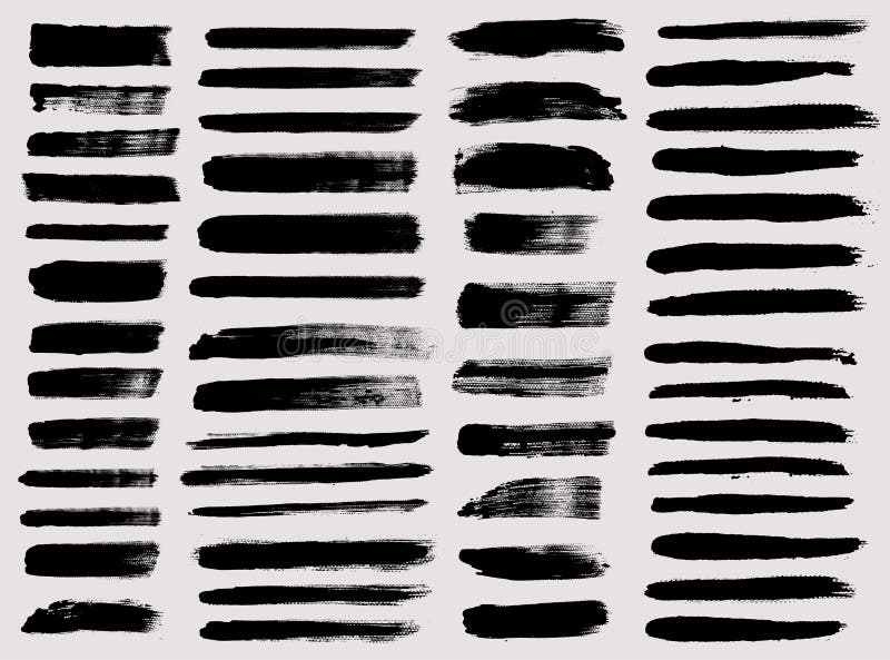 Brush Strokes Vector. Set of Text Boxes Stock Illustration ...