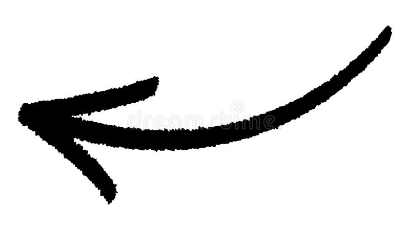 Brush-Styled Leftward Arrow with Curved Line Stock Vector ...