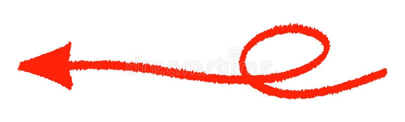 Brush-Styled Leftward Red Arrow with Loop Stock Vector - Illustration ...