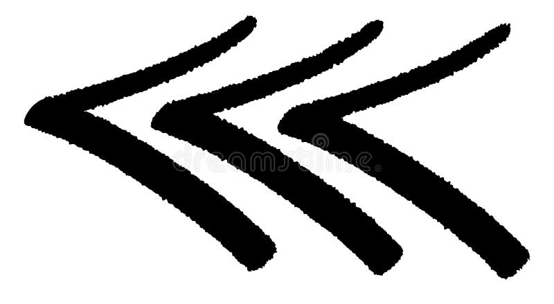 Brush-Styled Multiple Left Arrows Stock Vector - Illustration of ...