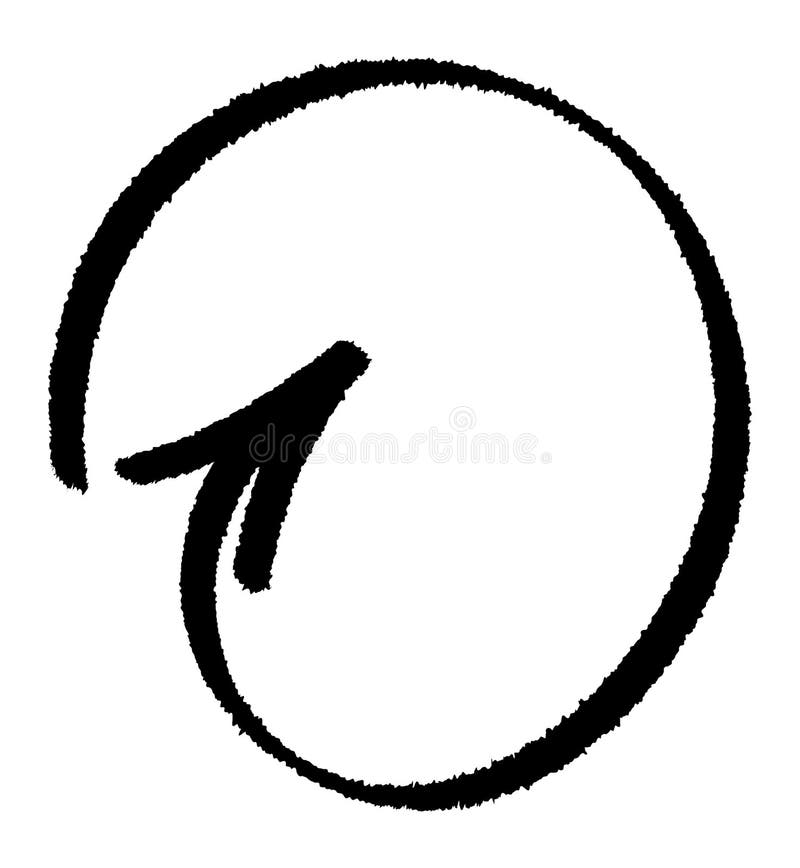 Brush-Styled Upward Arrow in a Loop Stock Vector - Illustration of ...