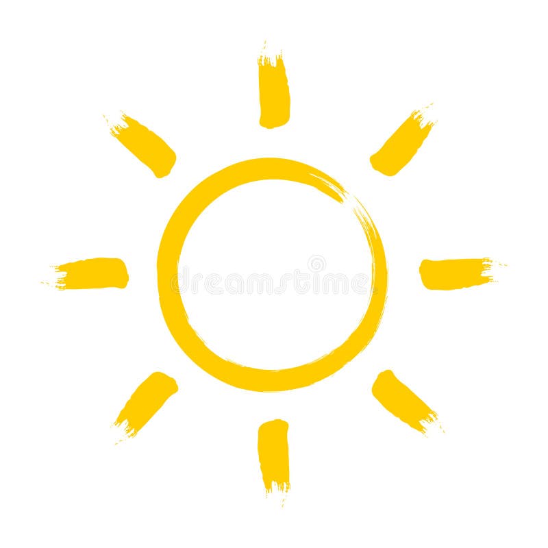 Brush Sun Isolated Watercolor Illustration Stock Vector - Illustration ...