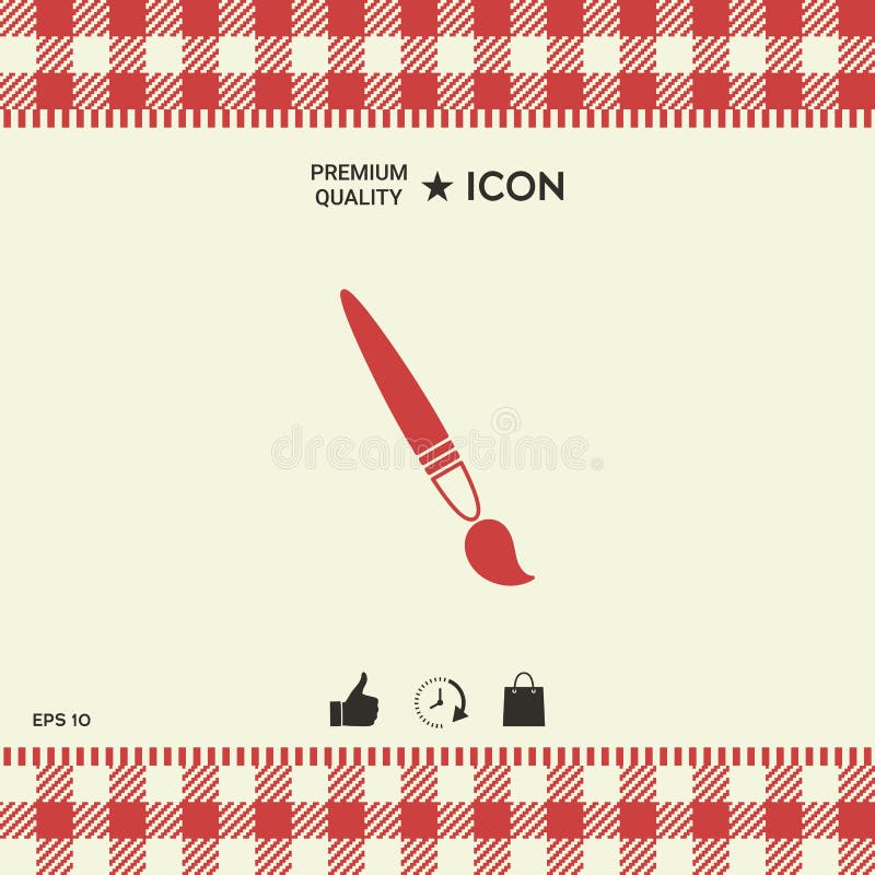 Brush symbol icon stock vector. Illustration of paintbrush - 106425068