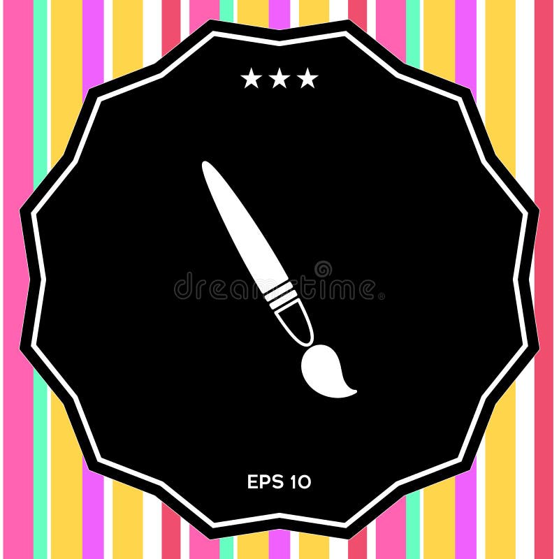 Brush symbol icon stock vector. Illustration of design - 116427286