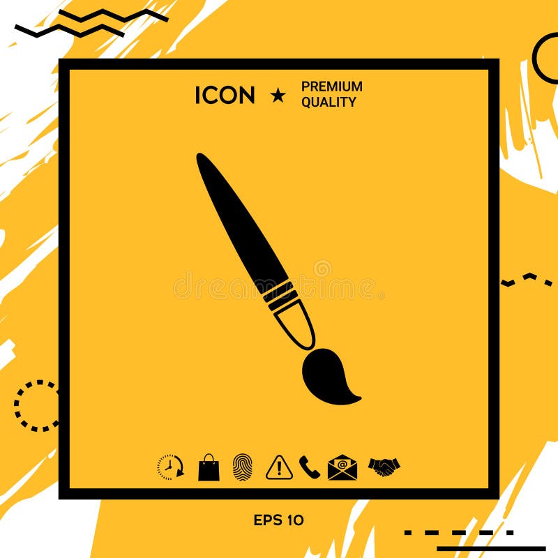 Brush symbol icon stock vector. Illustration of graphic - 105922665