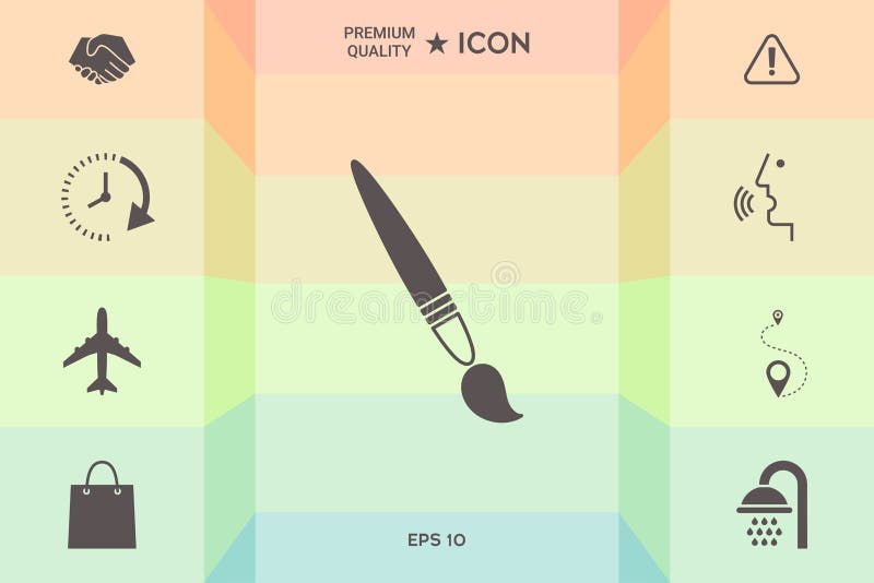 Brush symbol icon stock vector. Illustration of brush - 115083686