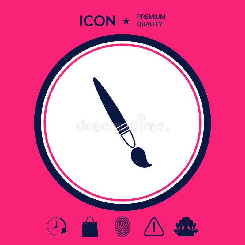 Brush symbol icon stock vector. Illustration of design - 117232862