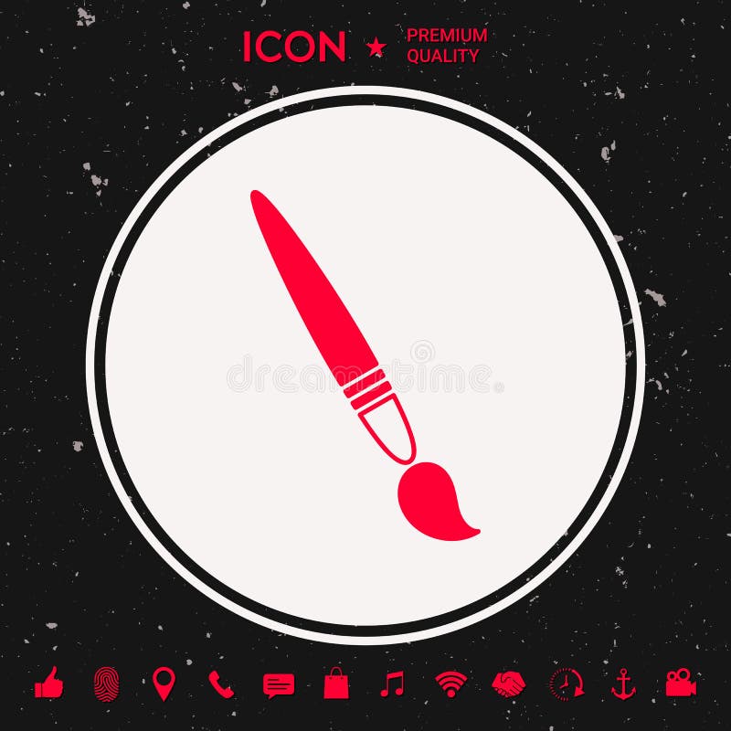 Brush symbol icon stock vector. Illustration of artistic - 107623112