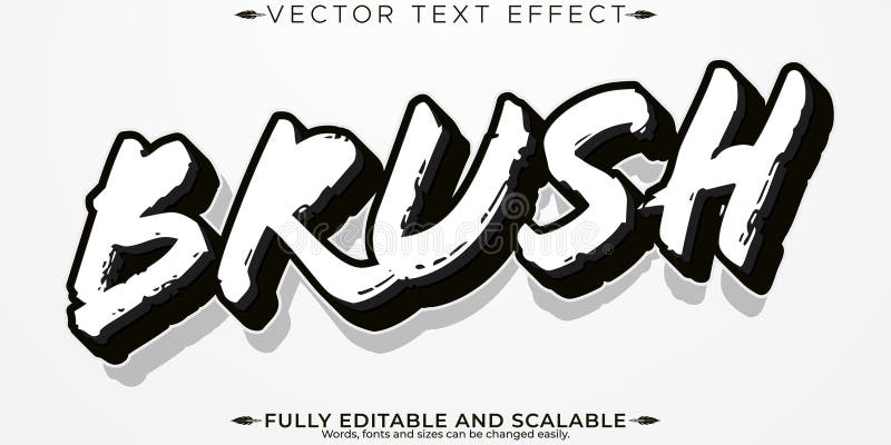 Brush Text Effect, Editable Modern and Trendy Customizable Font Style ...
