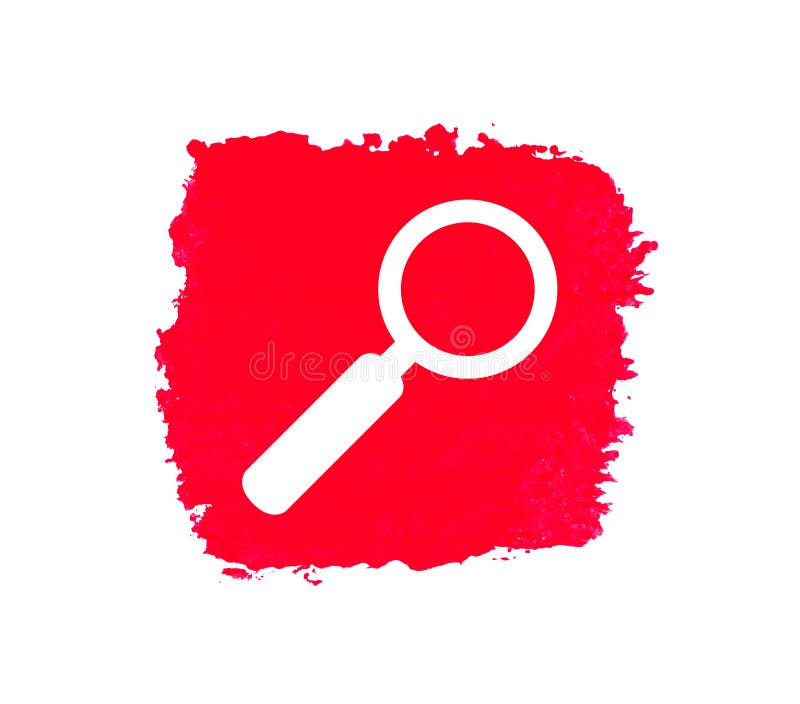 Brush Texture Red and Symbol of Search Icon Stock Illustration ...