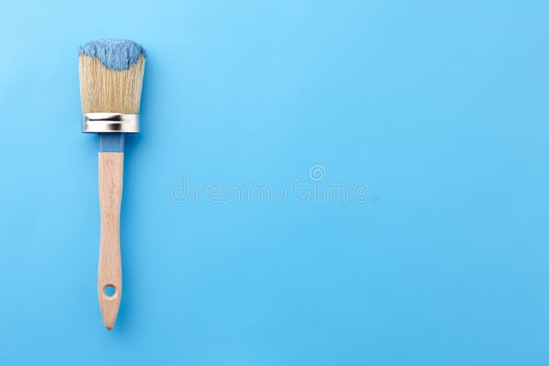 Brush Tool in Paint on Blue Background Stock Photo - Image of ...