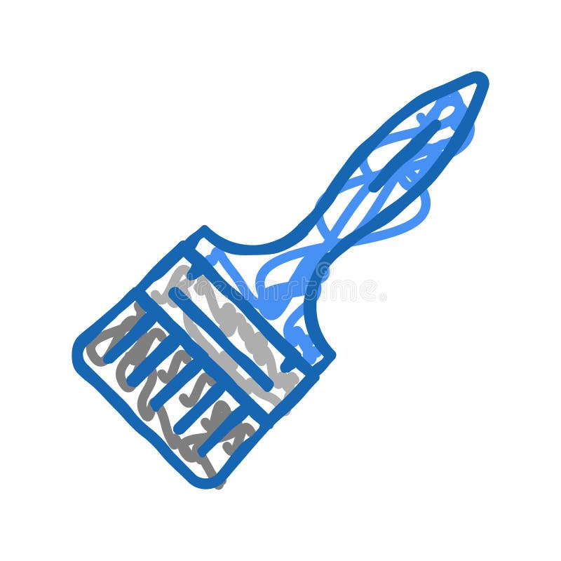 Brush Tool Icon Doodle Illustration Stock Vector - Illustration of ...