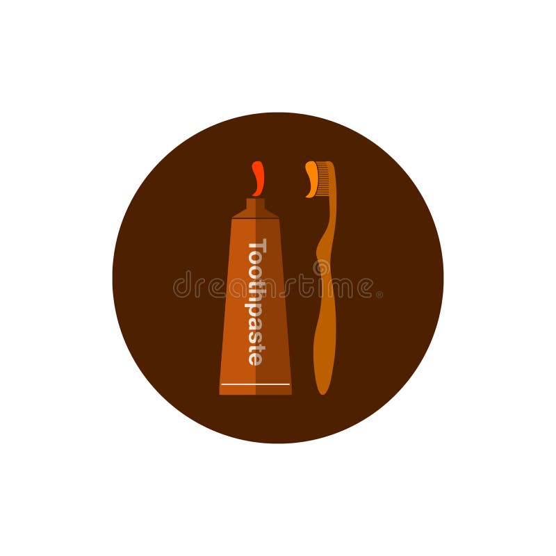 Brush and Toothpaste Icon. stock vector. Illustration of vector - 173637465