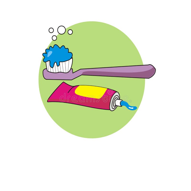 Brush and Toothpaste Icon Vector Stock Illustration - Illustration of ...