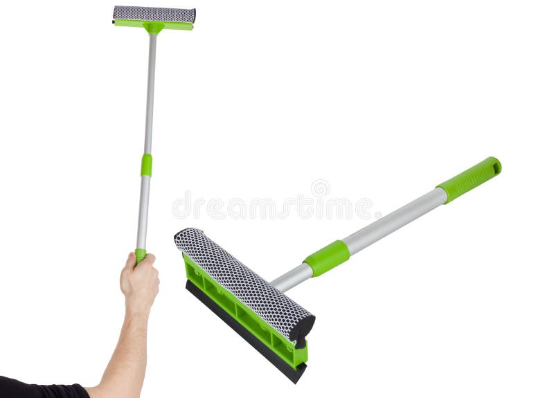 Brush for Washing Windows on a White Background Stock Image - Image of ...