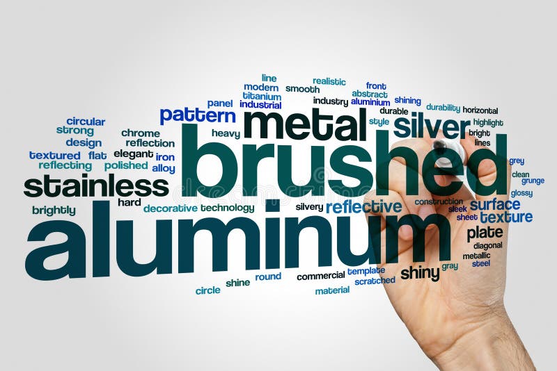 Brushed Aluminum Word Cloud Concept on Grey Background Stock Photo ...