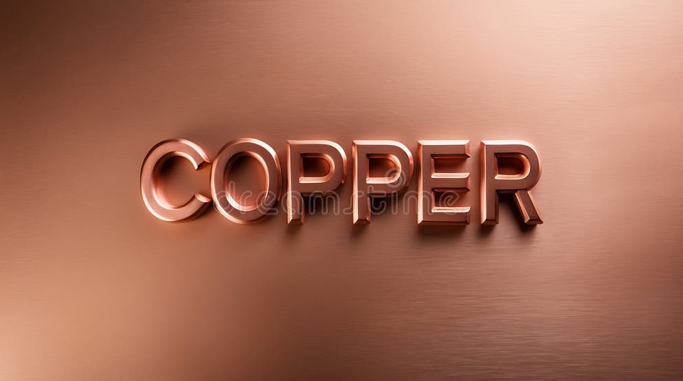 Brushed Copper Texture with Bold Letters Spelling Copper on a Metal ...