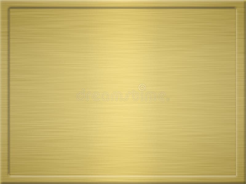 Brushed gold metal plaque stock illustration. Illustration of metallic ...