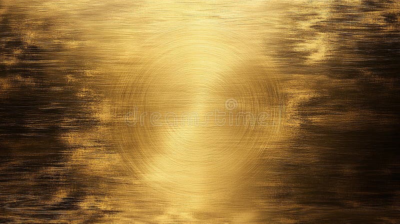 Brushed Gold Metal Texture Background with Circular Shine Stock ...