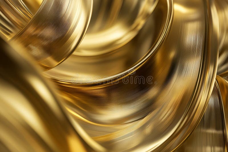 Brushed Gold Metal Texture, with Soft Linear Reflections Creating a ...
