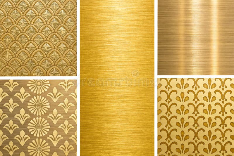Brushed Gold â€ Various Metal Textures Collection Stock Illustration ...