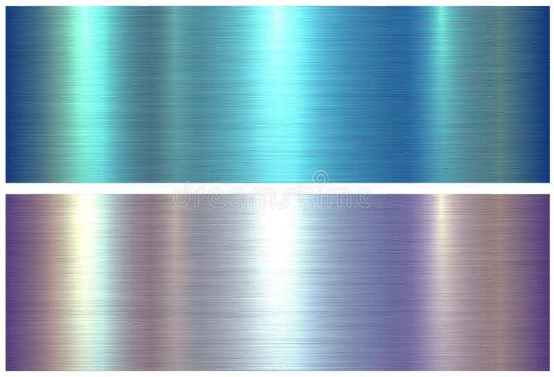 Brushed Metal Backgrounds, Silver Blue Metallic Texture Stock Vector ...