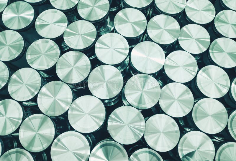 Brushed Metal Circle Plate Placed in a Tight Arrangement Stock Image ...