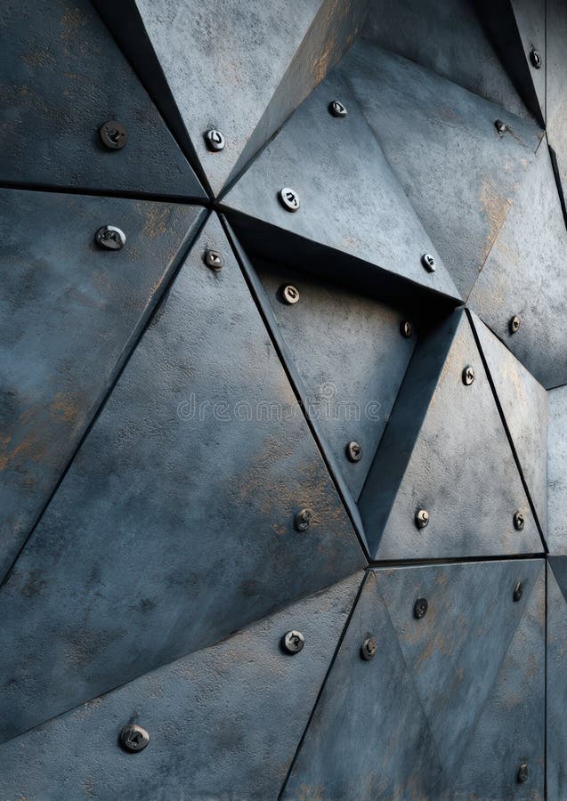 Brushed Metal Crosslines — Riveted Plates in Grid Design Stock ...