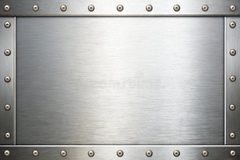 Brushed Metal Frame Background with Rivets Stock Illustration ...