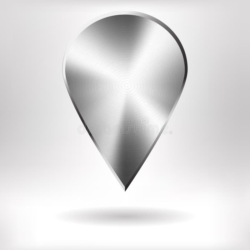 Brushed Metal Map Pointer - Vector Illustration Stock Vector ...