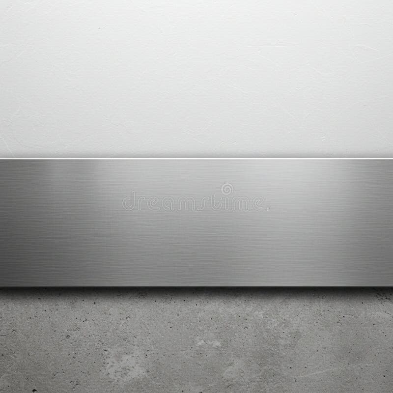 Brushed Metal Panel with a Horizontal Orientation Separates a Textured ...