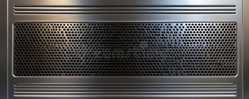 Brushed Metal Panel Perforated Design Stock Illustration - Illustration ...