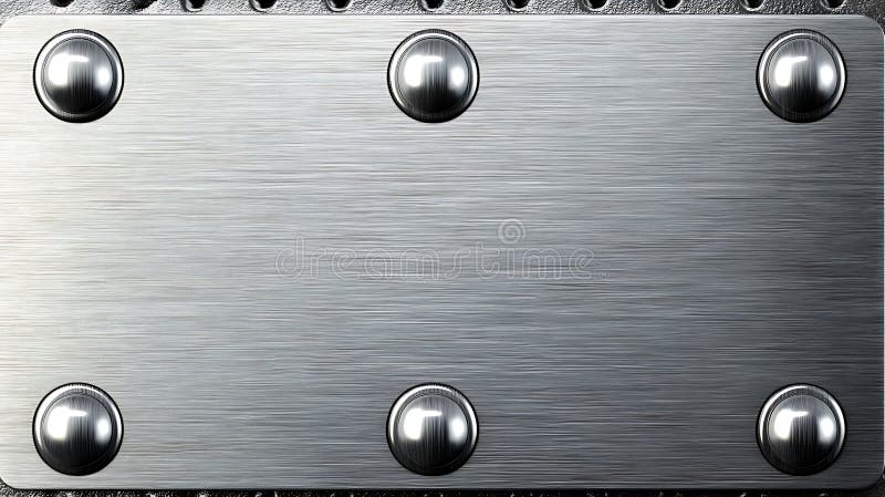 Brushed Metal Plate with Circular Metal Studs Stock Image - Image of ...