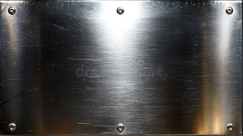 Brushed Metal Plate with Fasteners Rectangular Stock Illustration ...