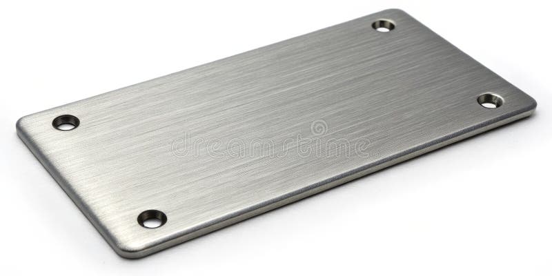 Brushed Metal Plate with Holes, Steel , Hardware Stock Illustration ...