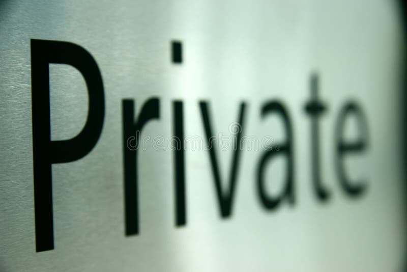Brushed metal private sign stock image. Image of secret - 1817171