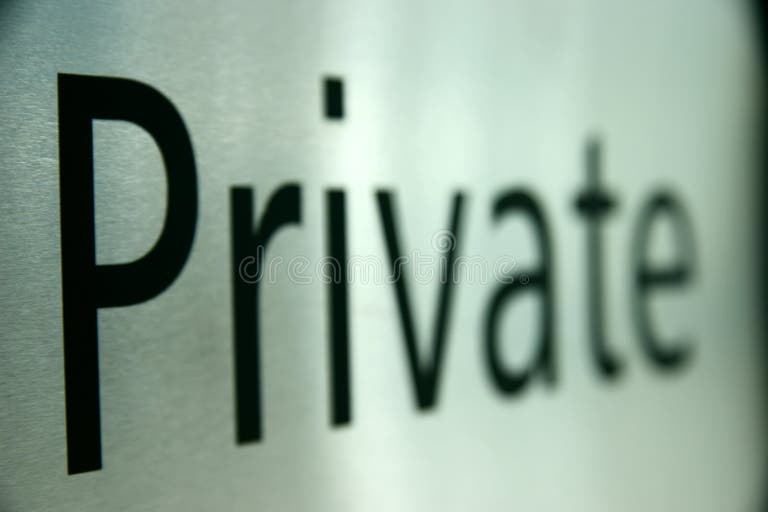 Brushed metal private sign stock image. Image of secret - 1817171