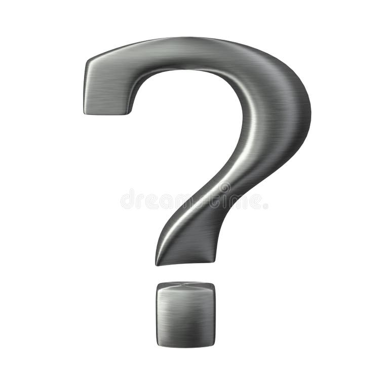 Brushed Metal Question Mark Isolated Sign Stock Illustration ...