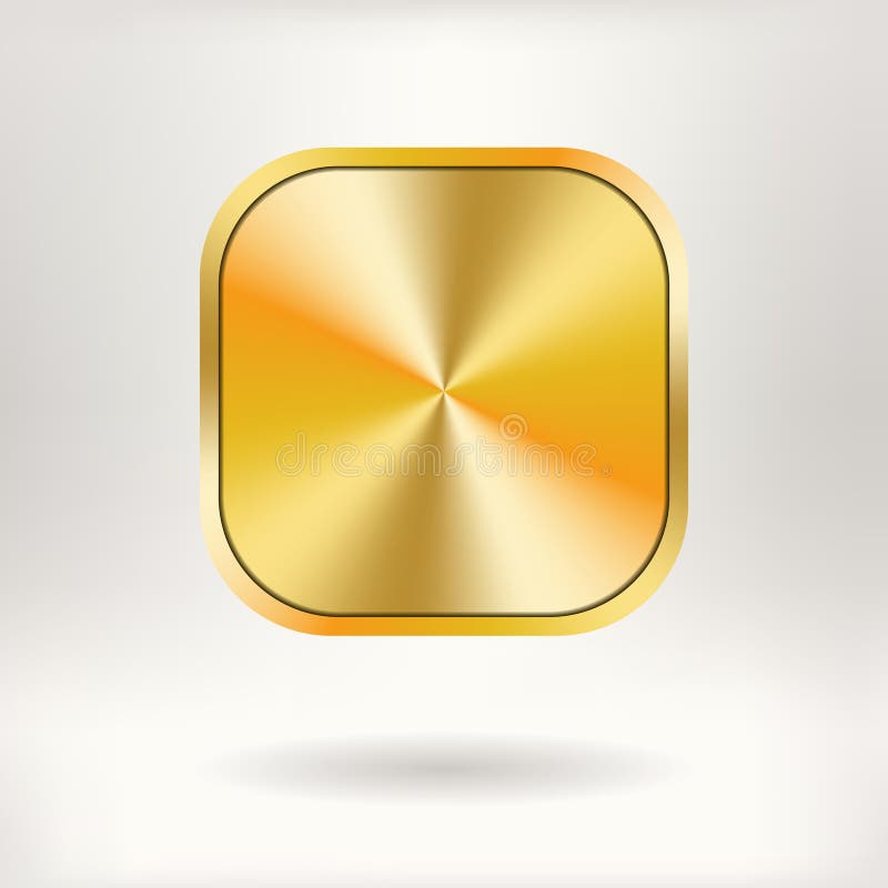 Brushed Metal Square Button Stock Vector - Illustration of brushed ...