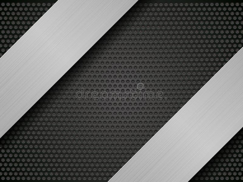 Brushed Metal Stripes on Perforated Pattern Stock Illustration ...