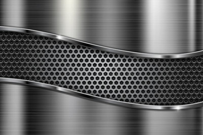 Brushed Metal Texture. Scratched Metallic Surface with Perforation ...