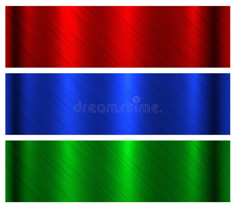 Brushed Metal Textures Set, Red Green and Blue Shiny Metallic Pattern ...