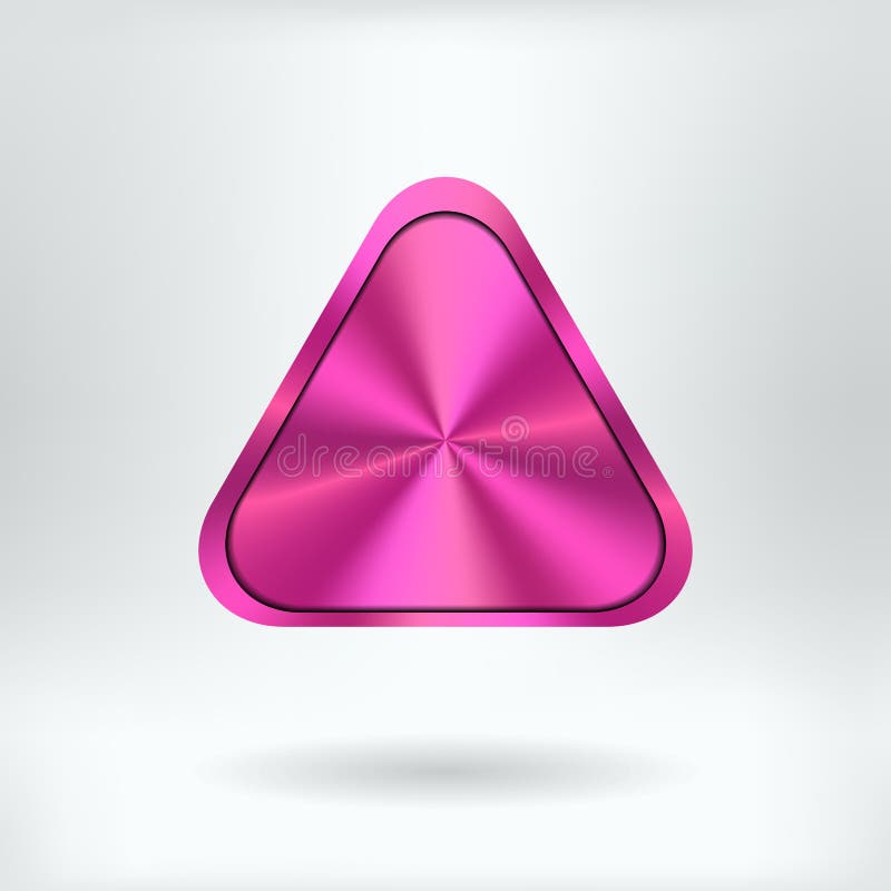Brushed Metal Triangular Button Stock Vector - Illustration of conic ...